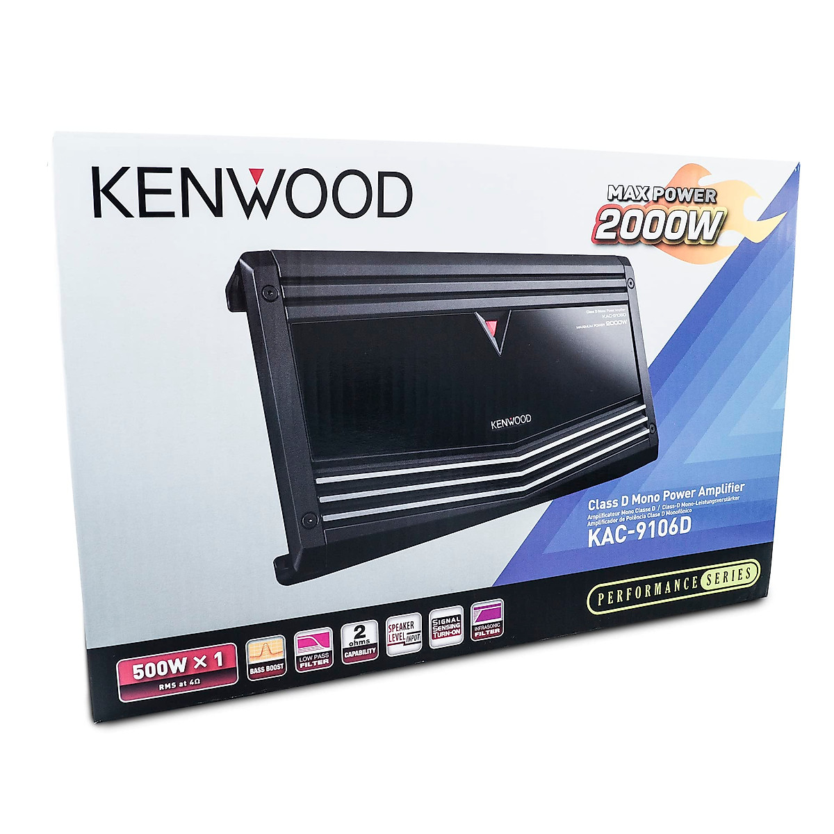 Kenwood KAC-9106D 2000W Monoblock Class D Car Audio Power Amplifier