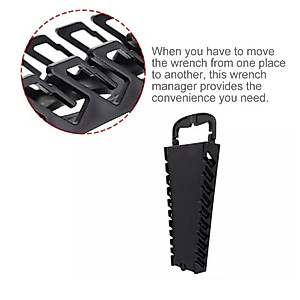 Xtreme Universal 12-Tool Wrench Holder/Organizer for Mechanics, Conforming Slots, Handle for Carrying or Hanging Garage Storage, Black