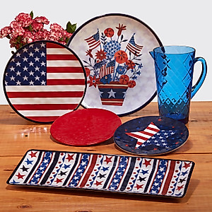 Certified International Stars & Stripes Melamine Hostess/Serving Set, Multicolor, Large, 3 Piece