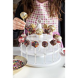 Bakelicious Cake Pop Stand, 24-Piece, White