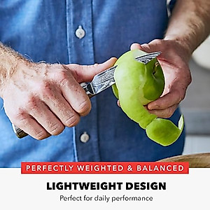 GreenPan x Bobby Flay 13 Piece Stainless Steel Cutlery Kitchen Knife Block Set, Premium Stainless Steel Blades, Acacia Wood Knife Block, Hand Finished Wood Handle, Damascus Steel Design