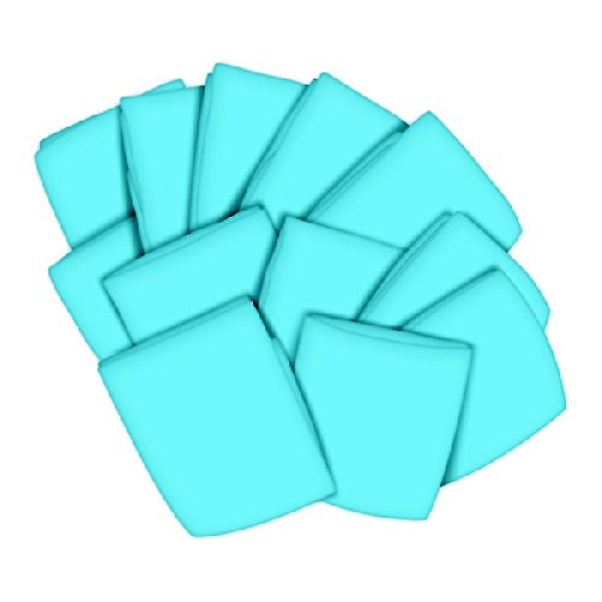 SheetWorld 12 Pack Fitted Bassinet Sheets 15" x 32 1/2" - Solid Aqua Jersey Knit - Made in USA