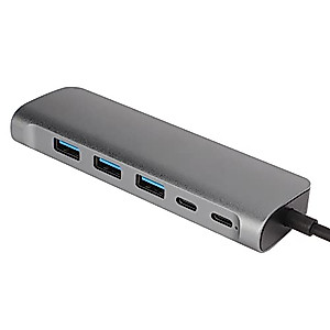Dilwe 8 in 1 USB C 3.0 Hub, Portable USB C Docking Station, 3 USB 3.0 Ports, 4K HDMI Output, SD/Micro SD Card Reader, USB C 100W PD Fast Charge, 500MB/S USB Splitter