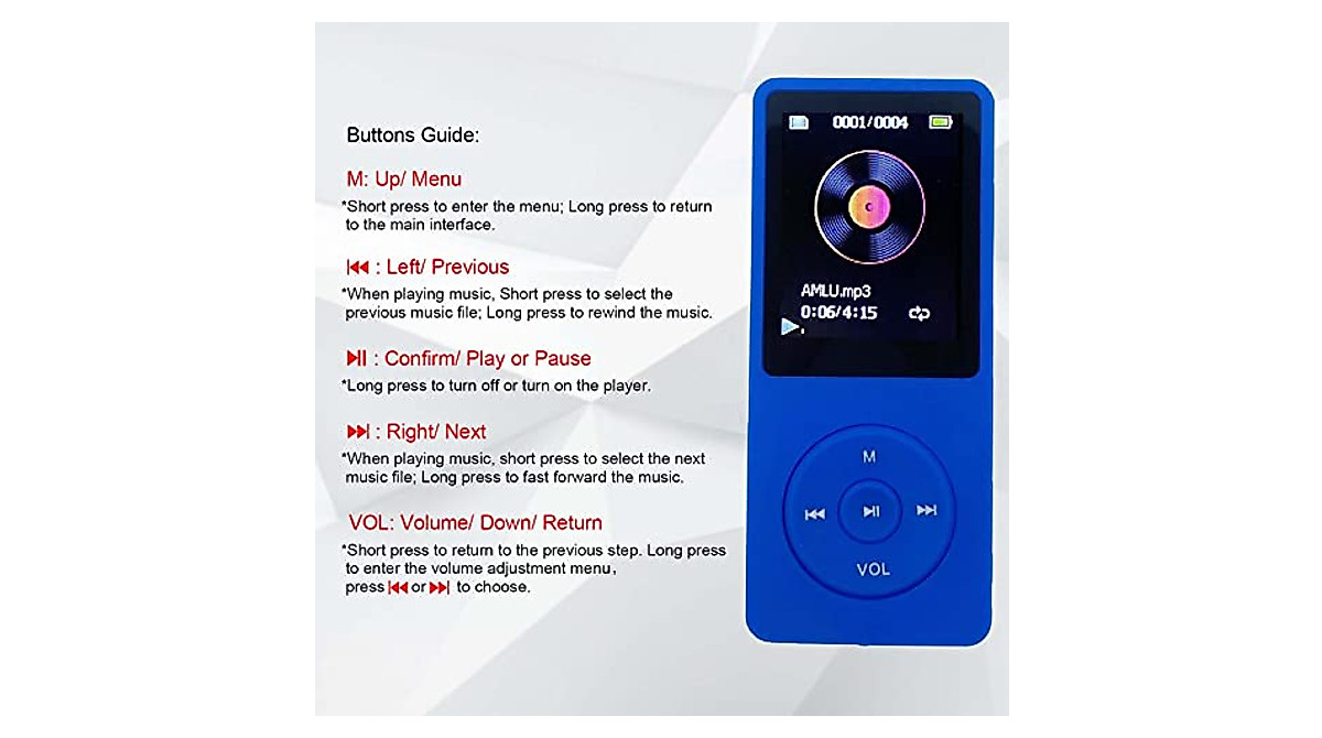 MP3 Player 32GB with FM Radio & Voice Recorder | Portable Music Device