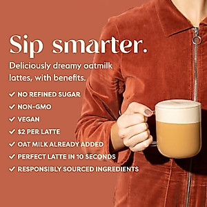 Clevr Blends Chai Tea Latte, Oat Milk Instant Latte Mix, Powder Latte Black Tea Organic Spices, Coconut Milk Superfood Creamer, SuperLatte with Adaptogens, Reishi Mushrooms, Lions Mane and Probiotics