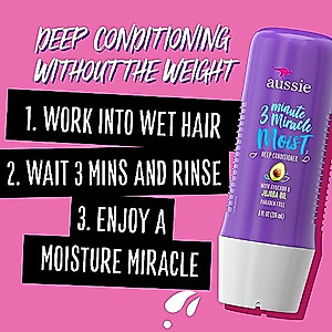 Aussie Total Miracle Shampoo, Conditioner and 3 Minute Miracle Deep Conditioner Hair Treatment Bundle, Infused with Apricot and Australian Macadamia Oil, Paraben Free