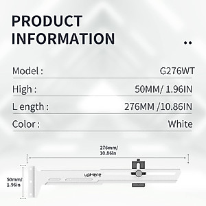 upHere G276WT White Graphics Card GPU Brace Support Video Card Sag Holder/Holster Bracket,Adjustable Length and Height Support,G276WT