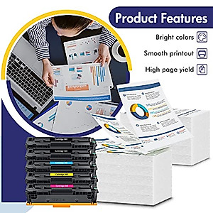 045 045H CRG-045 5-Color Toner Cartridge Set Replacement for Canon 045 045H Toner Cartridge for Canon Color imageCLASS MF634Cdw, MF632Cdw, LBP612Cdw Laser Printers ( 5-Pack)