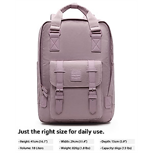 HotStyle VIAZ Vintage Backpack for Work, Travel, College, with Separate 15.6" Laptop Compartment & Trolley Sleeve, Ashrose