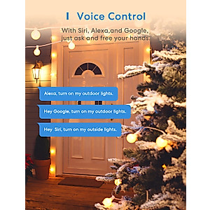 meross Outdoor Smart Plug Compatible with Apple HomeKit, Siri, Alexa, Google Assistant and SmartThings, Waterproof WiFi Outdoor Outlet, Remote & Voice Control, Timer, FCC and ETL Certified