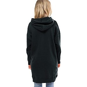 MixMatchy Women's Casual Long Sleeve Fleece Hoodie Fall Sweatshirts Hooded Pullover Tunic Black 2XL