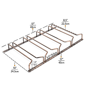 Wallniture Pinot Wine Glass Rack Under Cabinet 10" Champagne, Cocktail and Wine Glass Holder Rustic Kitchen Decor Oil Rubbed Finish