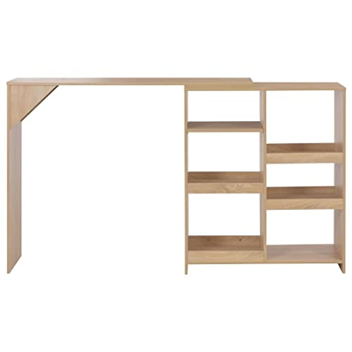 MBFLUUML Display Shelf, Shelf Unit, Bar Table with Moveable Shelf Oak 54.3"x15.4"x43.3" Can be Used in Living Room, Kitchen.
