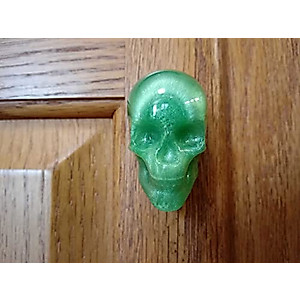Green Skull Door Knobs Drawer Knobs (Set of 2)