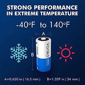 Voniko CR123A Lithium Batteries (6-Pack) – Photo Non-Rechargeable Lithium Battery –3 Volt 123 Battery Lithium 10 Years Shelf Life
