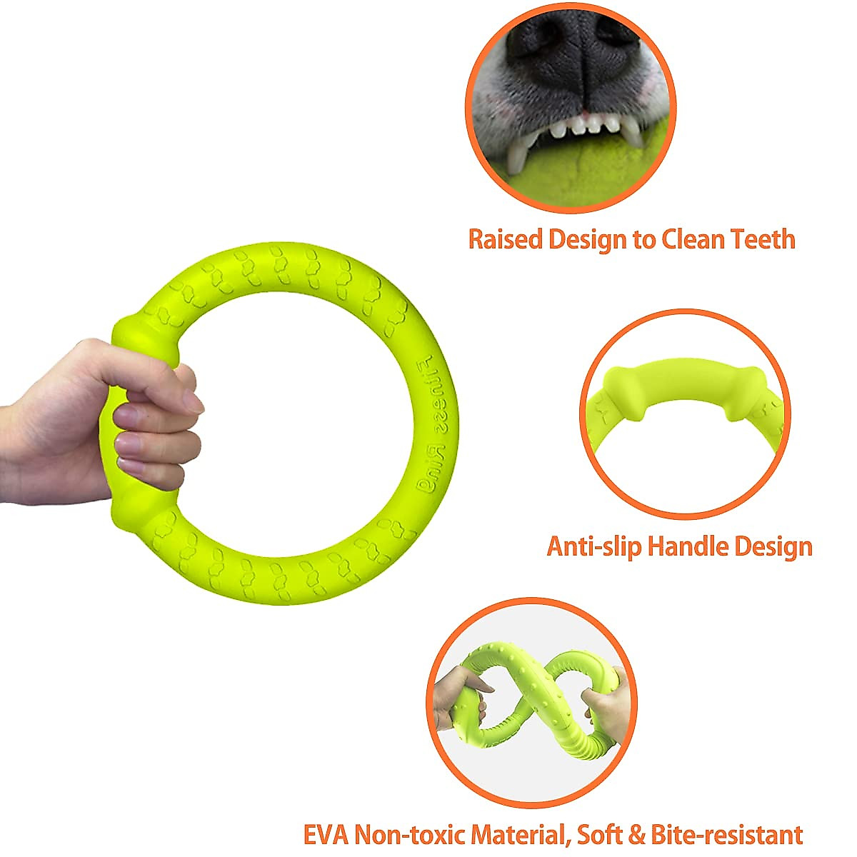 LaRoo Dog Flying Ring Toys, Floating Flying Disc ABS Durable Interactive Chew Toys for Training Outdoor Playing Puppy Medium Large Dogs (Small Green/18cm)