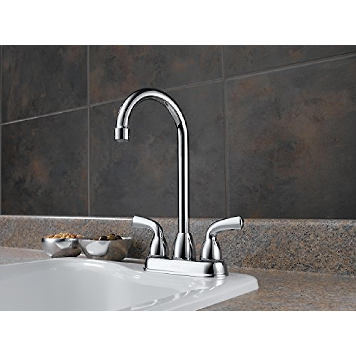 Delta Faucet Foundations Chrome Bar Faucet, Chrome Bar Sink Faucet, Wet Bar Faucets, Prep Sink Faucet, Faucet for Bar Sink, Chrome Kitchen Faucet, Chrome B28910LF