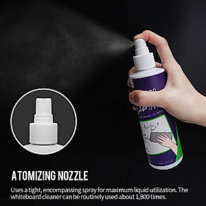 loukin Non-Toxic Whiteboard Cleaner, 8.5oz Dry Erase Board Cleaner, Low-Odor Whiteboard Cleaning Spray with Cloth, Removes Stubborn Marks from Whiteboards