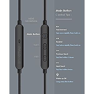 PALOVUE Lightning Headphones Earphones Earbuds in-Ear Magnetic MFi Certified with Microphone Compatible iPhone 14 13 12 11 Pro Max iPhone X XS Max XR iPhone 7 8 Plus iPad Metallic Black