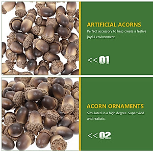 Artificial Acorns, 60 PCS Lifelike with Acorn Cap with Natural Acorn Cap Simulation Mini Acorns for DIY Craft Filler Home Party Favor Supplies