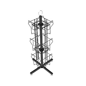11702 FixtureDisplays 14 X 14 X 30" 12 Vertical Pockets Spinning Greeting/Post Card Rack 11702 Black 11702NEW-NF