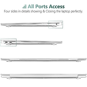 Yebiseven Case for MacBook Air 13 inch 2021 2020 2019 2018 Model A2337 M1/A2179/A1932, Laptop Hard Shell Case with Keyboard Cover & Screen Film & OTG Adapters & 2 Webcam Covers, Geometric Floral