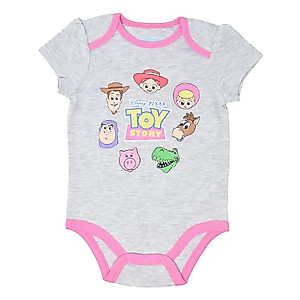 Disney Pixar Toy Story Jessie Bo Peep Newborn Baby Girls 5 Pack Short Sleeve Bodysuits Toy Story Newborn