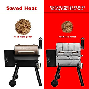 Grill Thermal Insulated Blanket for Traeger Pro 575 Traeger Pro 22, Pro 20 Series and Lil' Tex Elite, Pellet Insulation Blanket Compatible with BAC344 BAC626 for Winter Cooking (23.5 inch)