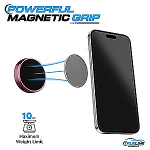 TRUE LINE Automotive Magnetic Phone Mount for Car - Magnetic Car Phone Holder - Magnet Phone Holder for Car, Magnetic Phone Mount for Car, Magnetic Phone Holder with Silicone Pad (Pink)