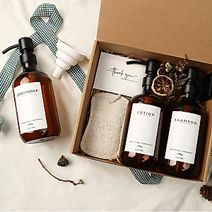 Shampoo Dispenser for Shower Wall, Thick Glass Bottle with 1/4oz Pump