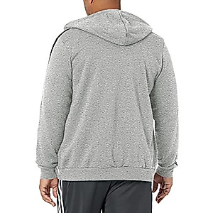 adidas Men's Essentials Fleece 3-Stripes Full-Zip Hoodie, Medium Grey Heather, 4X-Large