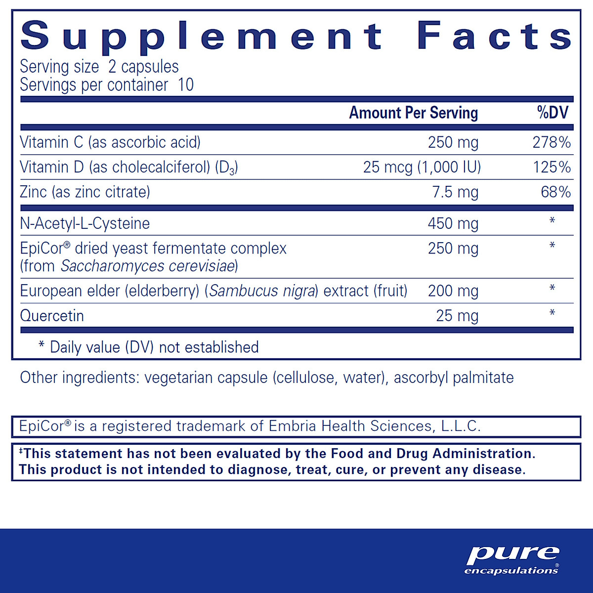 Pure Encapsulations PureDefense with NAC | Enhances First-Line Immune Defense and Upper Respiratory Health | 20 Capsules