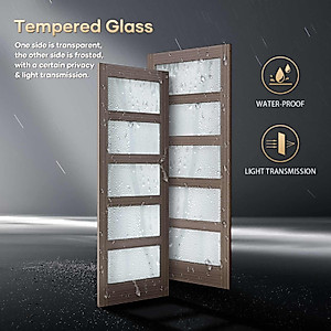 ROYMELO 30x84 Inch Glass Sliding Barn Door Slab and 5.5ft Hardware Kit Included, 5 Frosted Glass, LVL Wood Panel Covered with Elephant Gray Water-Proof Scratch-Proof PVC Surface, Simple DIY Assembly