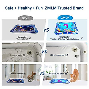 ZMLM Baby Tummy-Time Water Mat: Infant Baby Toy Gift Activity Play Mat Inflatable Sensory Playmat Babies Belly Time Pat Indoor Small Pad for 3 6 9 12 Month Newborn Boy Girl Toddler Fun Christmas Game