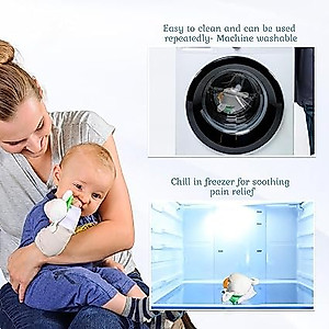 Wristy Buddy Teething Ring for Babies 0-6 8 10 12 Months | Cute Soft Lamb Animal Teething Toys & Gloves | Baby Teething Relief Toy Pack | Infant Chew Toys for 3-6 Months, 1 2 3 Years