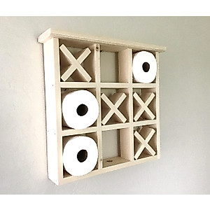 Tic Tac Toe Bathroom Toilet Paper Storage Shelf- NEW DESIGN- Handmade-NO ASSEMBLY REQUIRED-Bathroom Wall Decor