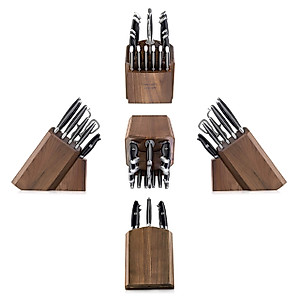 Cangshan Thomas Keller Signature Collection Swedish Powder Steel Forged, 17-Piece Knife Block Set, Walnut, Black