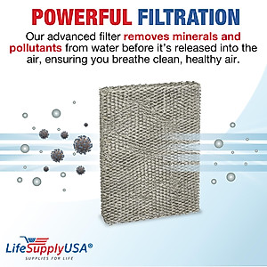 LifeSupplyUSA Humidifier Filter Replacement Evaporator Pad with Wick Compatible with Skuttle A04-1725-051, 2001, 2101, 2002, 2102 White-Rodgers, Goodman