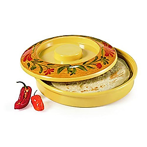 G.E.T. TS-800-VN-EC Venetian 7.75" Tortilla Server with Lid, Break Resistant Dishwasher Safe Melamine Plastic, Viva Mexico Collection (Pack of 4)