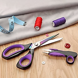 Asdirne Professional Fabric Scissors Set, Titanium Coating Sewing Scissors, Ultra-Sharp Blade Tailor Scissors, Ergonomic Rubber Handle, Great for Craft, Sewing and Daily Use, 9.4"/5”, Set of 2