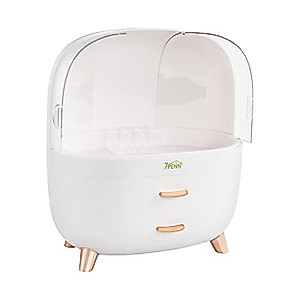 7Penn Large Makeup Organizer Box - Enclosed On Display Makeup Organizer Case with Cosmetic Storage Drawers