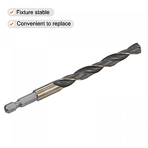 uxcell 2 Pcs High Speed Steel Hex Shank Twist Drill Bit, 9mm Drilling Dia with 1/4 Inch Hex Shank 125mm Length