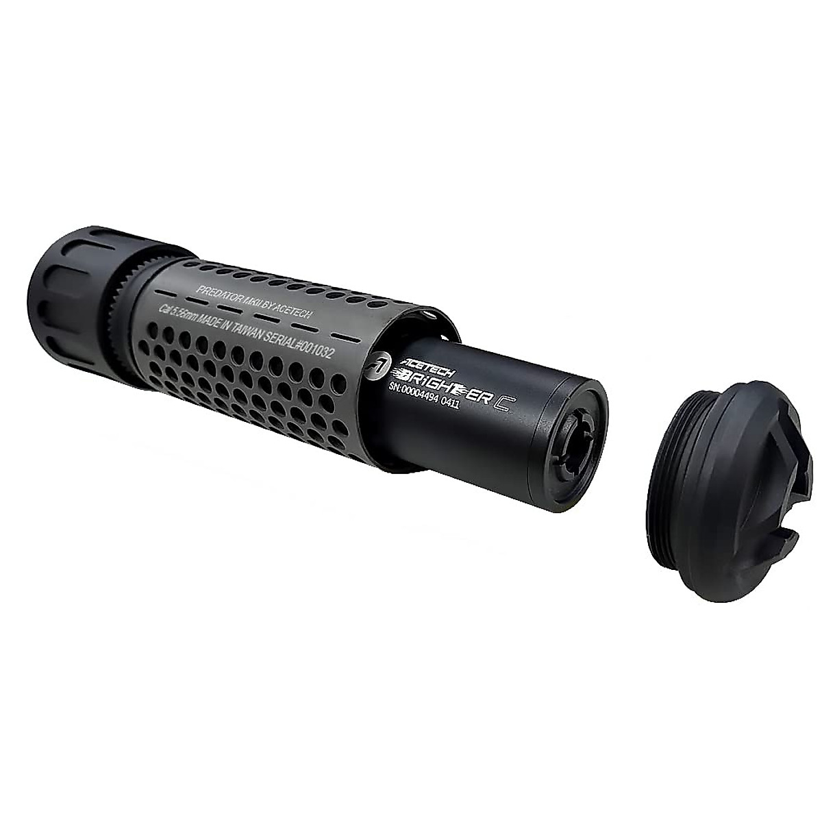 ACETECH Airsoft Riffle Tracer Unit Predator MKII 14mm CCW Negative Thread Glow in The Dark BB LED Beam Lighting Effect (Green/Gel BB Available, Black)