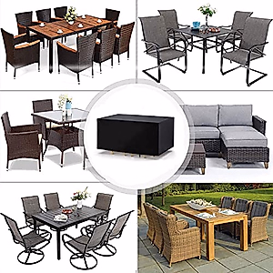 Patio Furniture Covers - 67x43x32in (LxWxH) Outdoor Furniture Covers Waterproof Durable Black Oxford Dust and Snow Patio Furniture Set Covers for Outdoor Table Chair