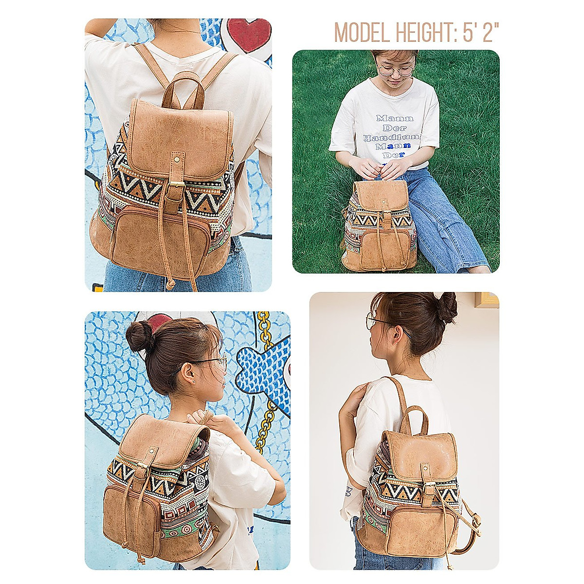 Lily queen Fashion Small Purse Backpack Lightweight for Women Colorful (Green)