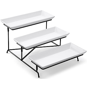 Yedio 12 Inch and 14 Inch 3 Tier Serving Tray