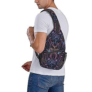 IRIHISKY Sling Bag for Men Women Magical Astrology Moon Witchy Crossbody Backpack Casual Hiking Daypack for Travel Sport Running Chest Bag