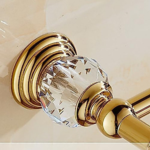 Sharunec Towel Rack for Bathroom and Lavatory,Wall Mount Tower Holder Towel Hanger with Double Towel Bars,SUS 304 Stainless Steel,Gold