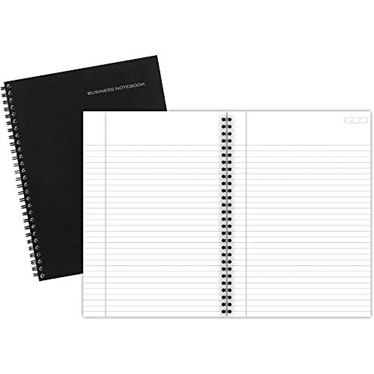 Cambridge Limited Notebook, 6 Pack Black Notebook, Legal Ruled, Professional Business Notebook, 80 Sheets, Spiral Wirebound Office Journal & Notebook For Quicknotes, Meeting for Women & Men, CAM10-402