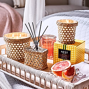 NEST New York Grapefruit Decorative Rattan Scented Classic Candle, 8 Ounces